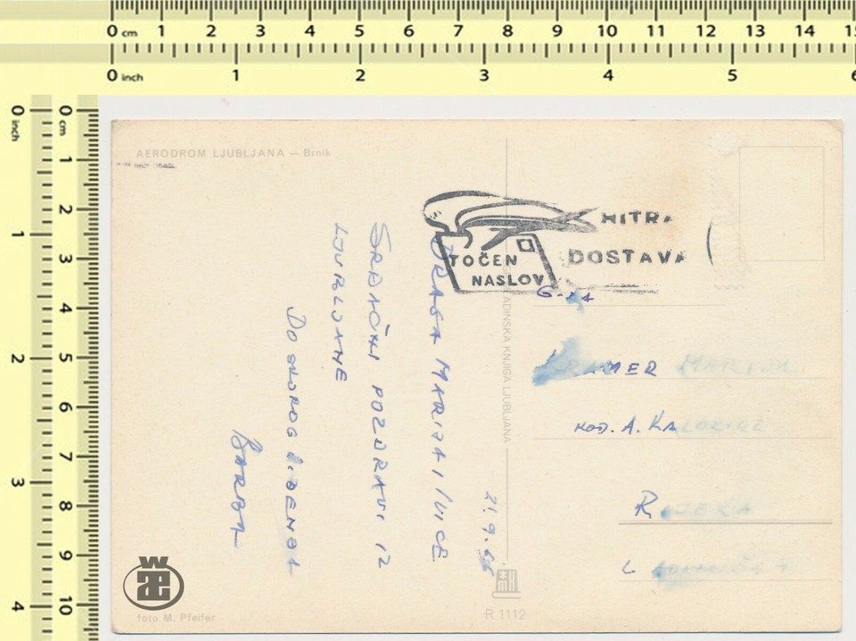 119 1960's Airport Brnik, Ljubljana Slovenia British United vintage old ...