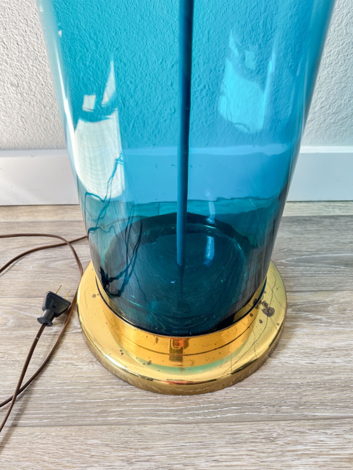 Huge Blue BLENKO Wayne Husted Glass Lamp MCM Large RARE Early 1960's ...