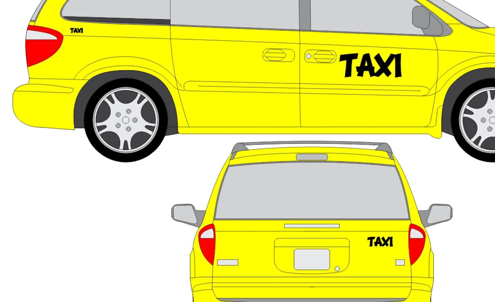TAXI Vinyl Decal Stickers Set of 5 Decals - Select Color - #WG35 | eBay