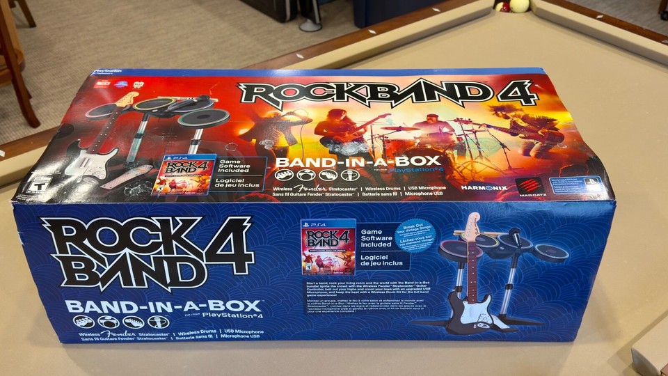BRAND NEW PS4 PS5 Rock Band 4 Band in a Box Bundle Guitar Drums Mic ...