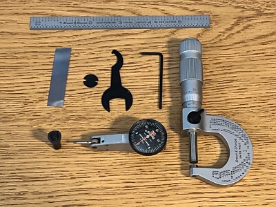Brown & Sharpe inspection Set, Micrometer, Dial Indicator, Ruler, and ...