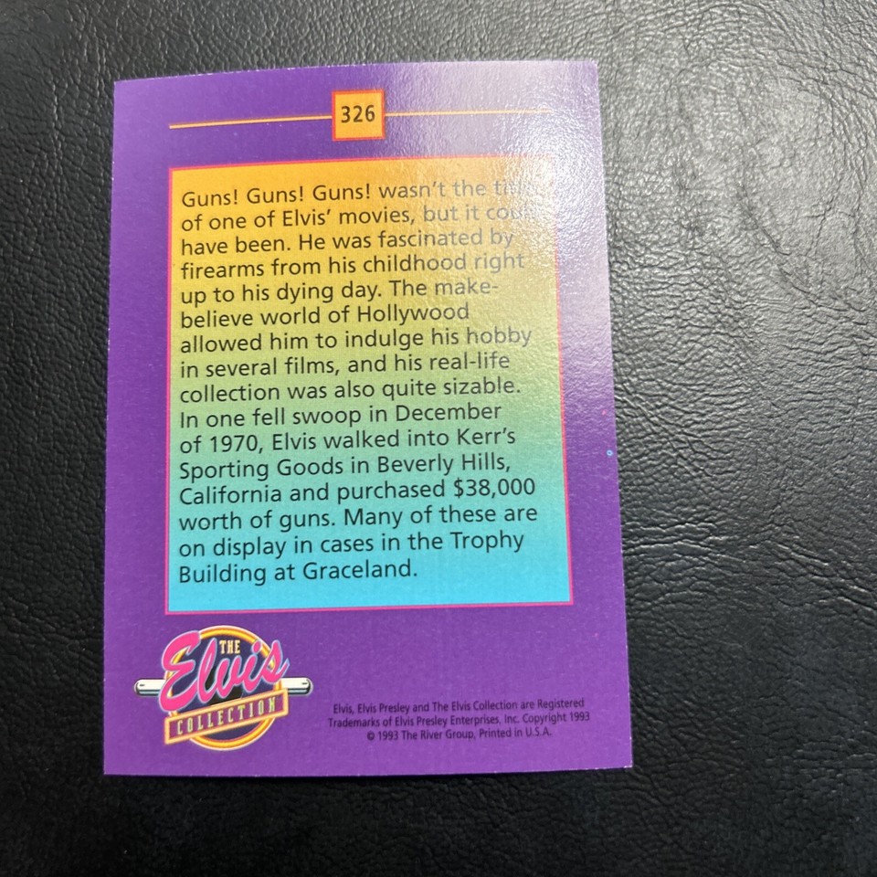 Jb100c Elvis Presley Collection 1992 Personal #326 Gun Collection | eBay