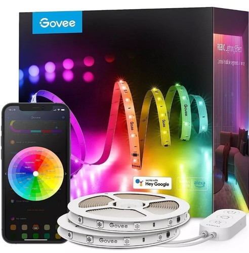 Govee 100ft RGBIC LED Smart Strip Lights H618F WiFi App Controls ...