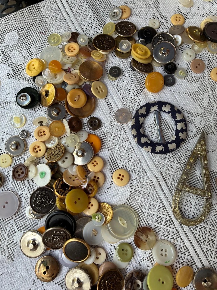 Antique Button & Buckles Lot ~ Vintage Buttons ~ Celluloid Plastics ...