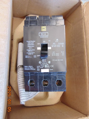 SQUARE D EDB34050 50A 50 AMP 3-POLE CIRCUIT BREAKER | eBay