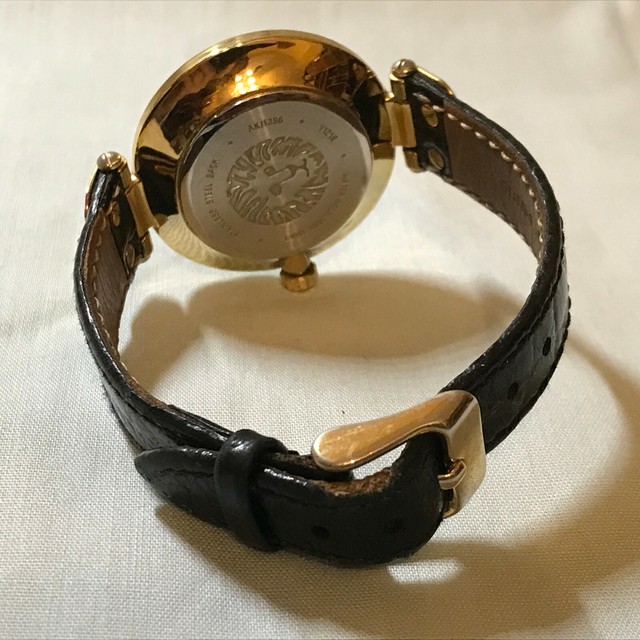 Anne Klein Dress Watch Y121e Mother of Pearl Roman Numerals Leather ...