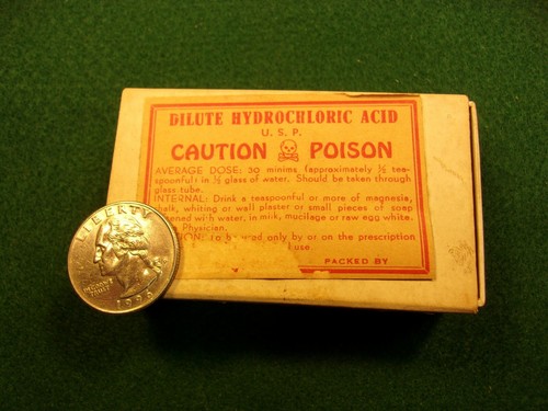 VERY RARE BOX OF VTG ANTIQUE POISON BOTTLE LABELS - "DILUTE ...
