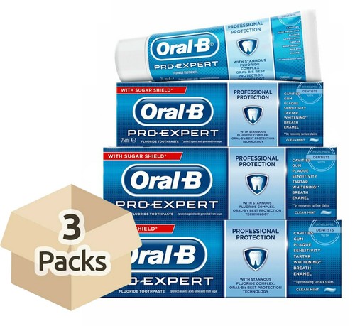 Oral-B Pro Expert Toothpaste Whitening Clean Mint 75ml Pack of 3 | eBay