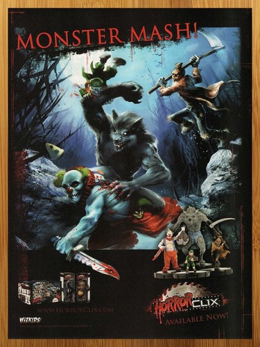 2006 HorrorClix Game Figures Print Ad/Poster Horror Werewolf Miniatures ...