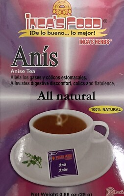Inca's Food Te Anís Tea 25 Bags Pack X2 Cajas Peruvian | eBay