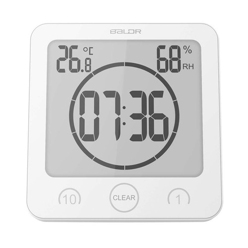 Digital Bathroom Shower Wall Clock Timer With Alarm Waterproof For ...