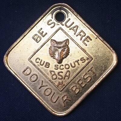 B.S.A. Cub Scouts Be Square Pledge Promise To Do My Best Medallion | eBay