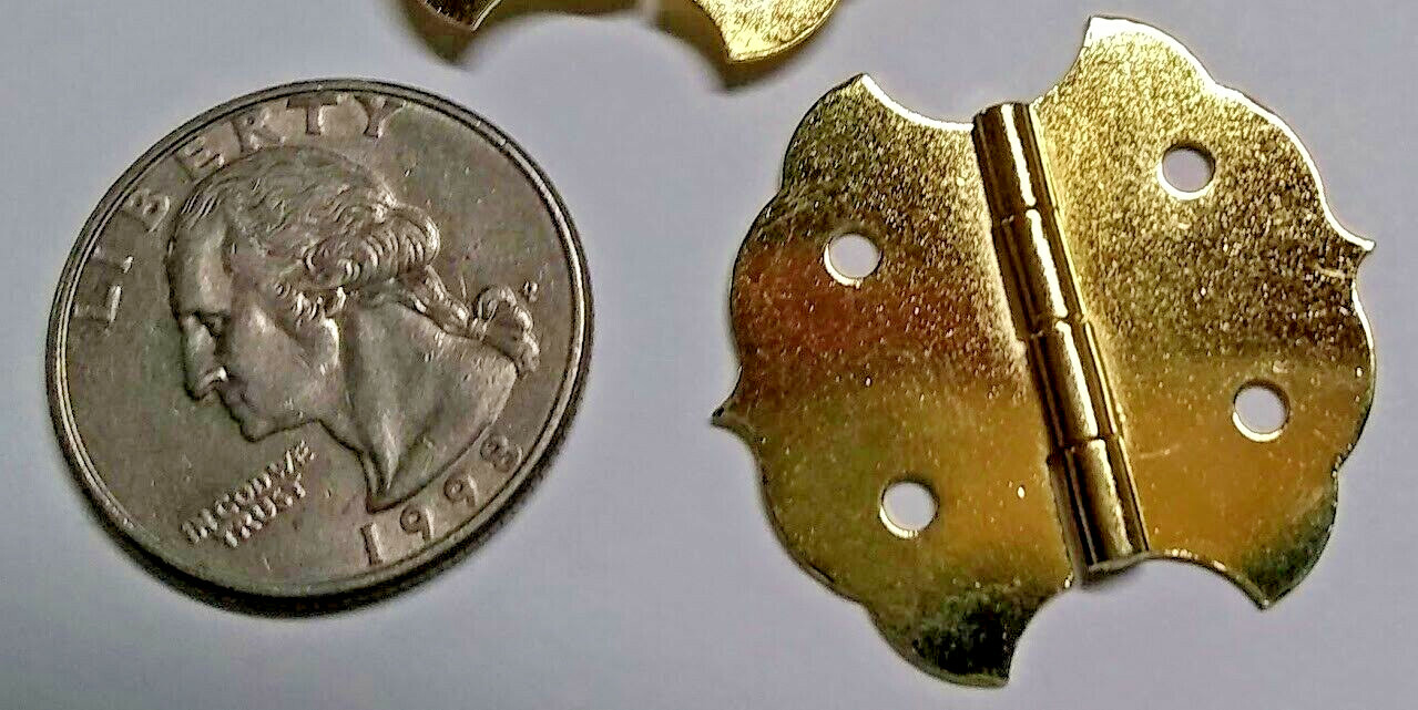 10 Brass Plated Fancy Scallop Edge Hinges With Screws 10 Hinges / 40 ...