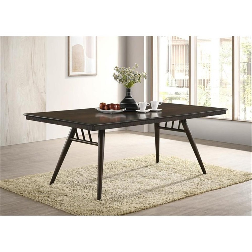 Pemberly Row Rectangular Mid-Century Wood Dining Table Dark Walnut | eBay