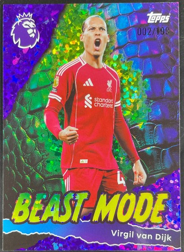 2025-26 Virgil van Dijk Beast Mode 002/199 Purple Speckle Topps Premier ...