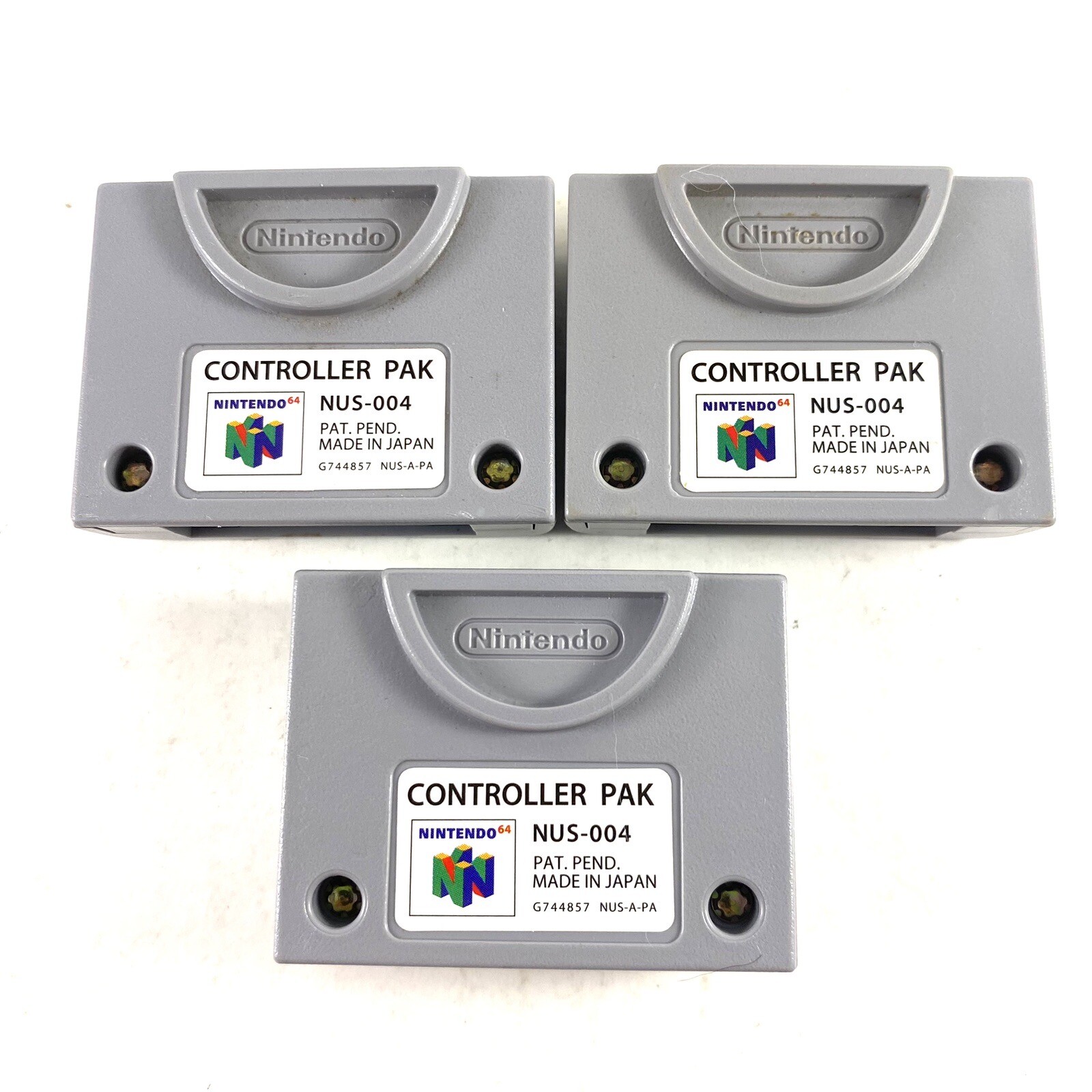 Lot of 3 Official Nintendo 64 (N64) Controller Pak Pack Memory Car d ...
