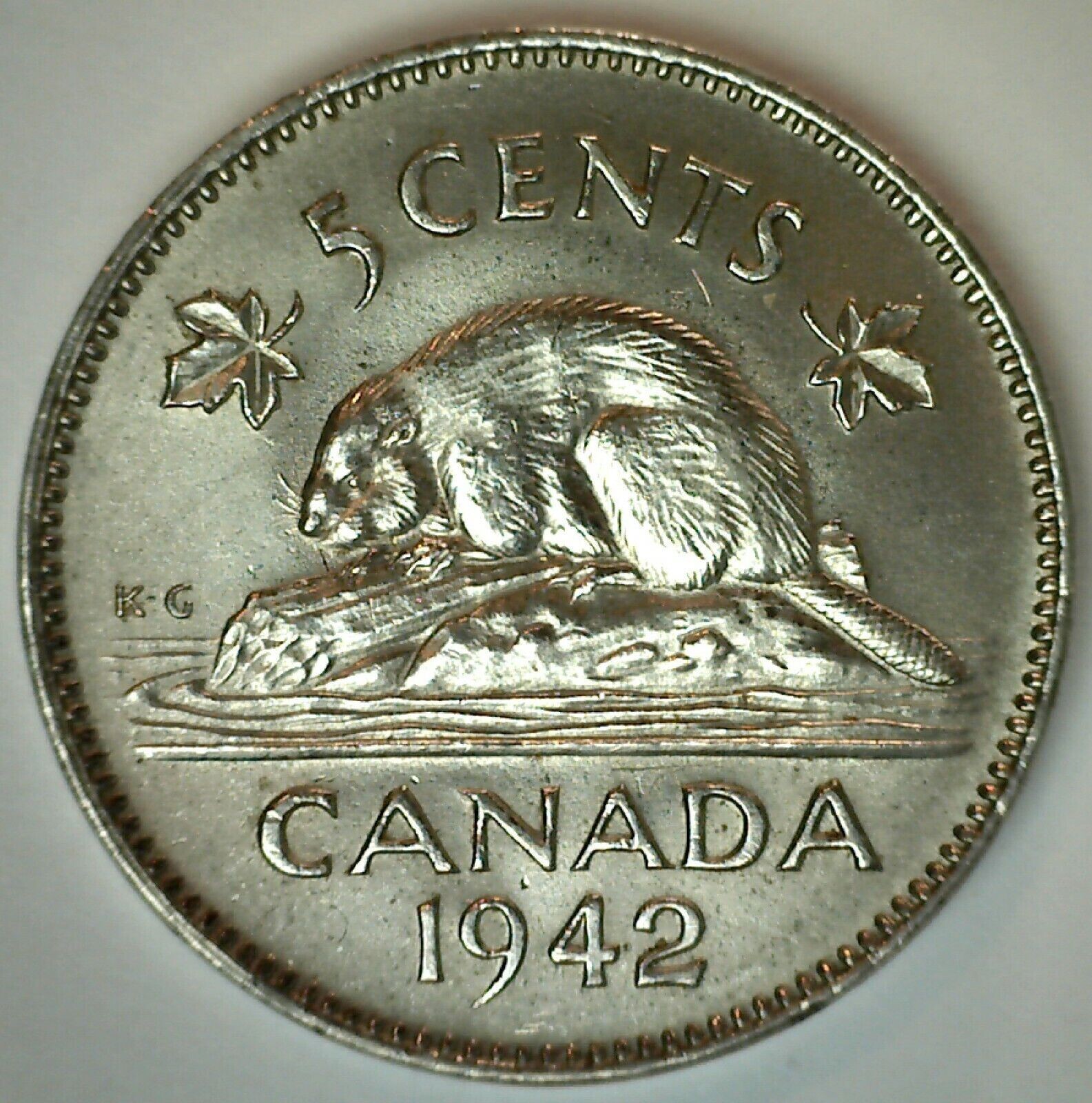 1942 Canadian 5-Cent Beaver Nickel Coin Circulated | eBay