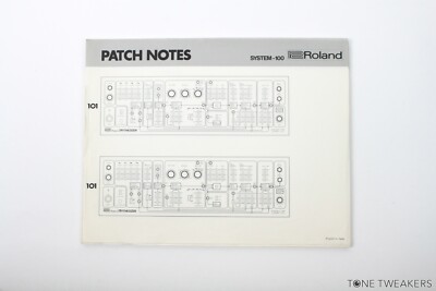 ROLAND SYSTEM 100 MODEL 101 PATCH NOTES BOOK model sheets VINTAGE SYNTH ...