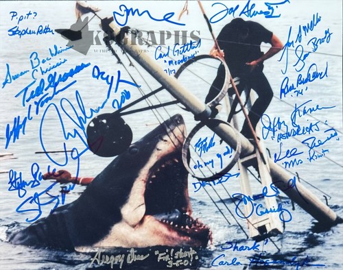 Jaws CAST SIGNED by 20 11x14 Roy Scheider Spielberg Fierro + 1 OF KIND ...