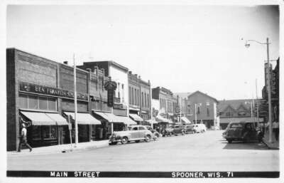 Spooner Wisconsin Main Street Real Photo Vintage Postcard AA14618 | eBay