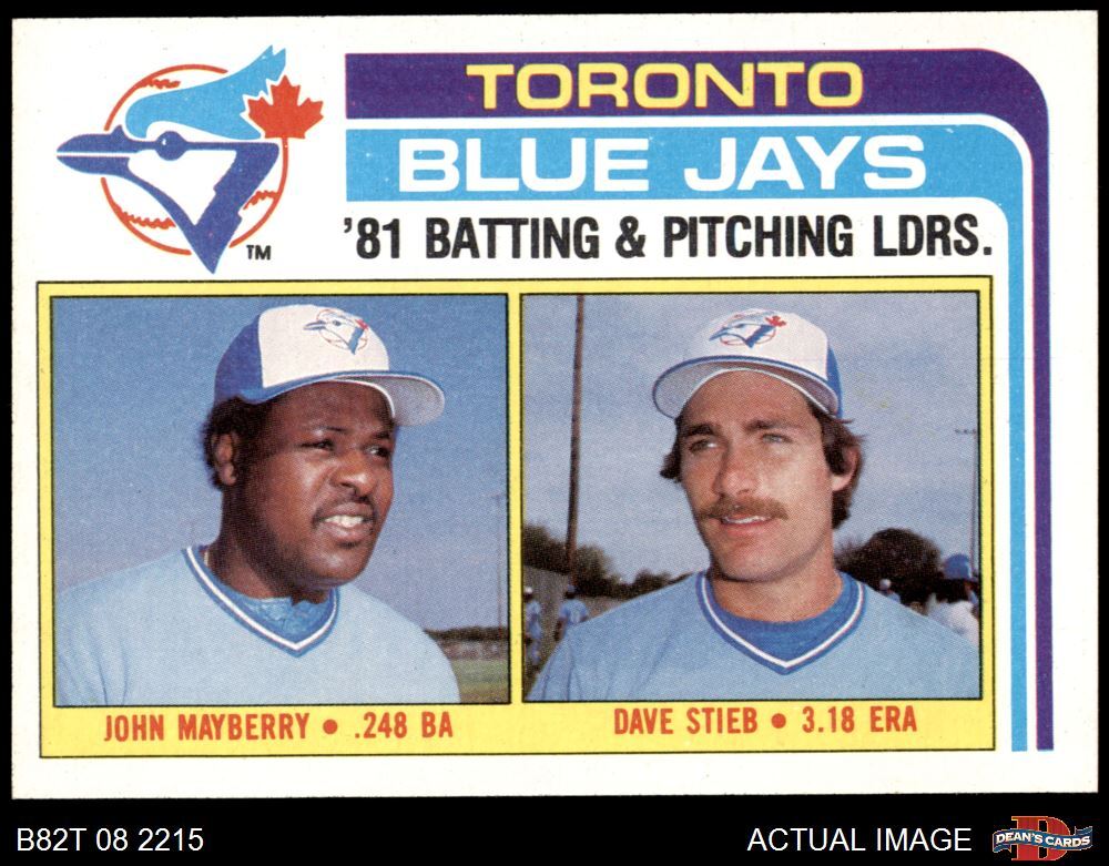 1982 Topps #606 John Mayberry / Dave Steib Blue Jays Leaders 8.5 - NM ...