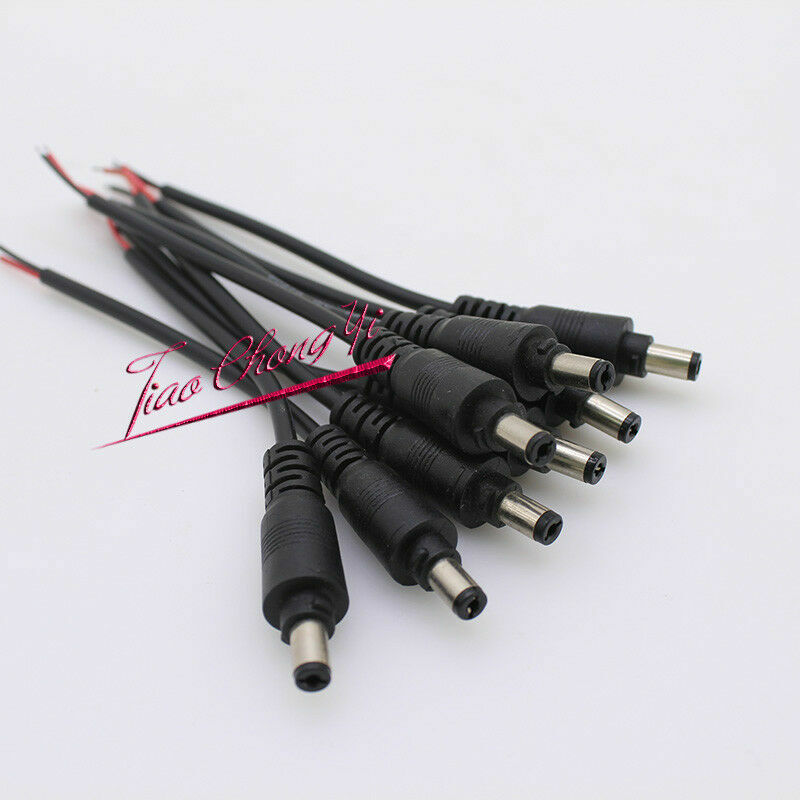 15cm 5.5x2.1mm DC connectors with locking buckle Female Male Plug Black ...