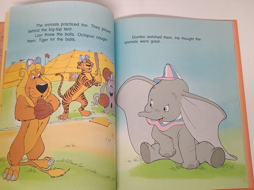 Dumbo at Bat Walt Disney Fun Read Library 8 Vtg Baseball Clown ...