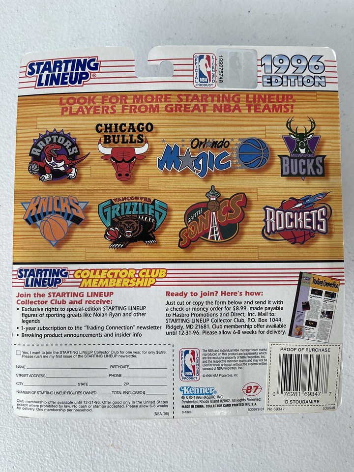 Starting Lineup Damon Stoudamire Kenner Figure Toronto Raptors Huskies 1996 | eBay