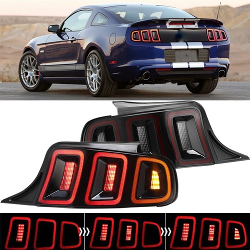 For 2010-2014 Ford Mustang Tail Lights LED Sequential Rear Brake Lamps ...