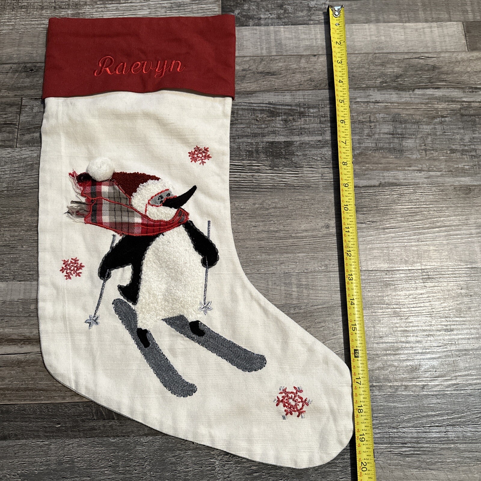 Pottery Barn Stocking Holiday Icons Crewel Knit Stockings Ski Penguin | eBay