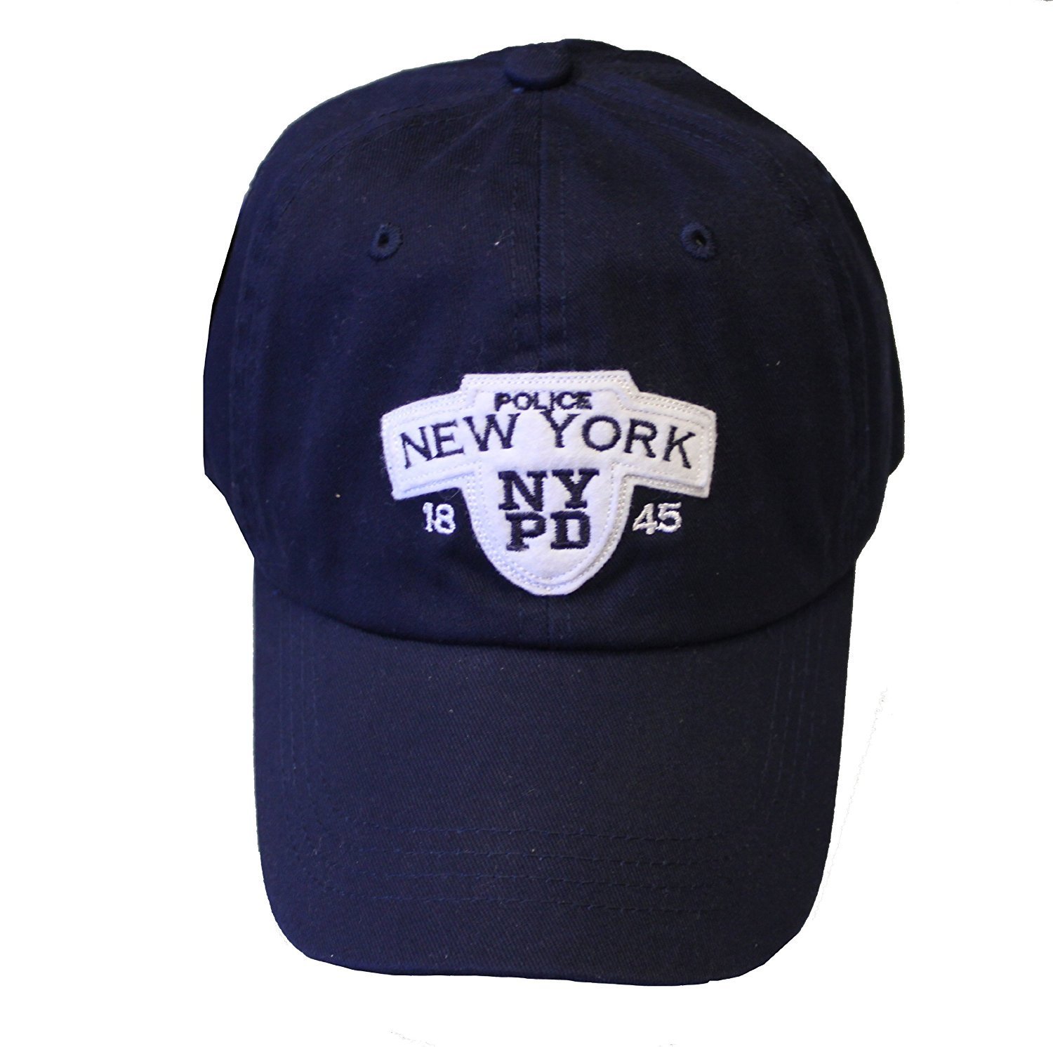 NYPD Baseball Hat New York Police Department Navy and White Badge Mens ...