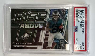 2021 Panini Spectra - Rise Above Rookie Devonta Smith /99 Eagles PSA ...
