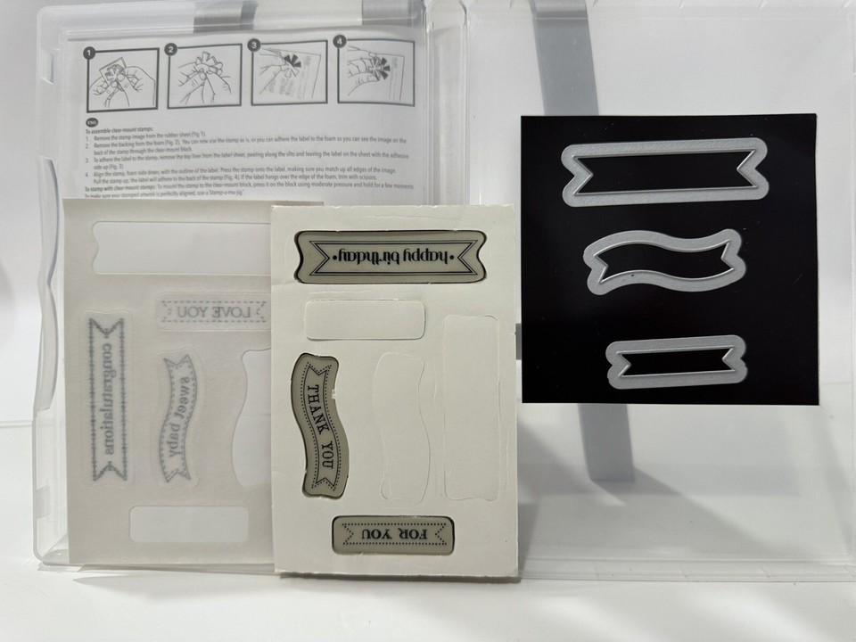 Stampin' Up! Itty Bitty Banners Rubber Stamp Set & Coord Dies | eBay