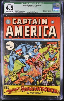 1942 Timely Marvel Comics Captain America 19 CGC 4.5. Human Torch & WW2 ...
