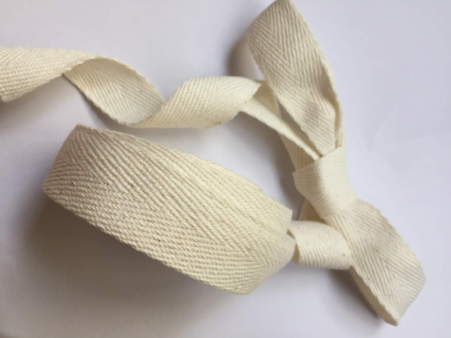 1Inch x 5Yards Natural Cotton Twill Tape Herringbone Fabric Webbing ...