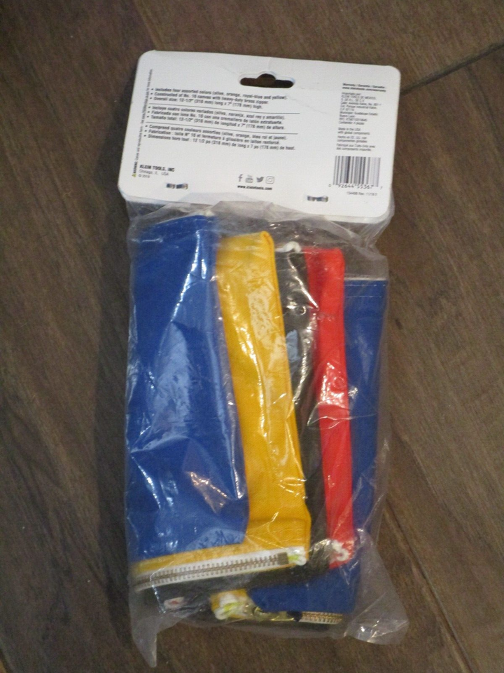 KLEIN TOOLS 4-PACK CANVAS ZIPPER BAGS 5140 | eBay