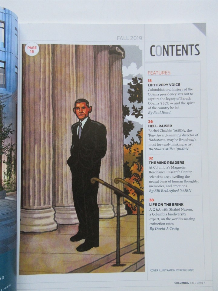 Columbia Magazine Fall 2019 Barack Obama Columbia College University | eBay