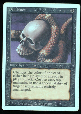 1993 Magic The Gathering Game Card Deathlace Interrupt card No date ...