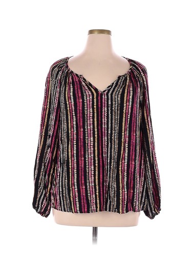 Andree Women Pink Long Sleeve Blouse 1X Plus | eBay