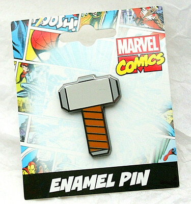 Marvel Comics Thor Hammer Enamel Pin New NOS MOC 2017 Lapel Hat | eBay