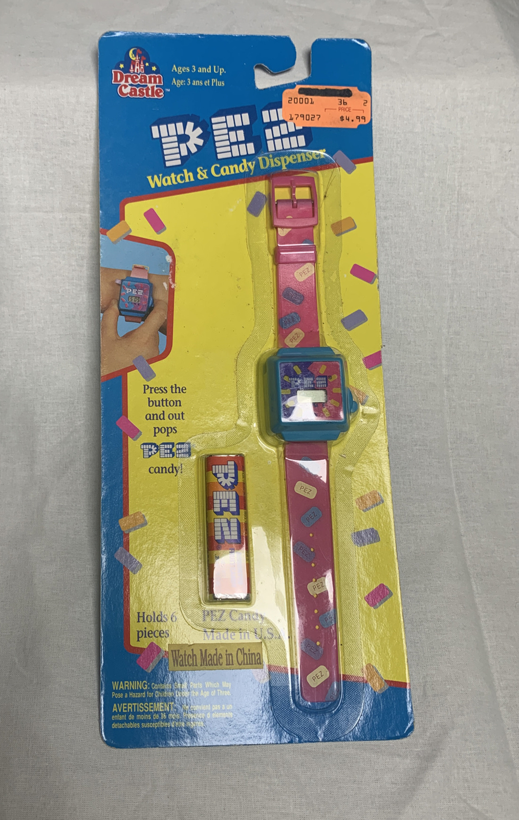 LOT OF 3 PEZ Watch and Candy Dispenser Vintage Rare, Dream Castle, 1994 ...