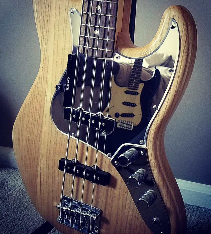 Zero-Mod Jazz1-Black Thumb Rest Tug Bar for FENDER JAZZ Bass -No Mods ...