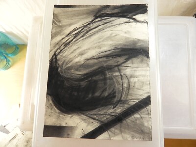 Rolando B Rosler Gay Male Figure Abstract Drawing Charcoal/Pastels 10 x ...