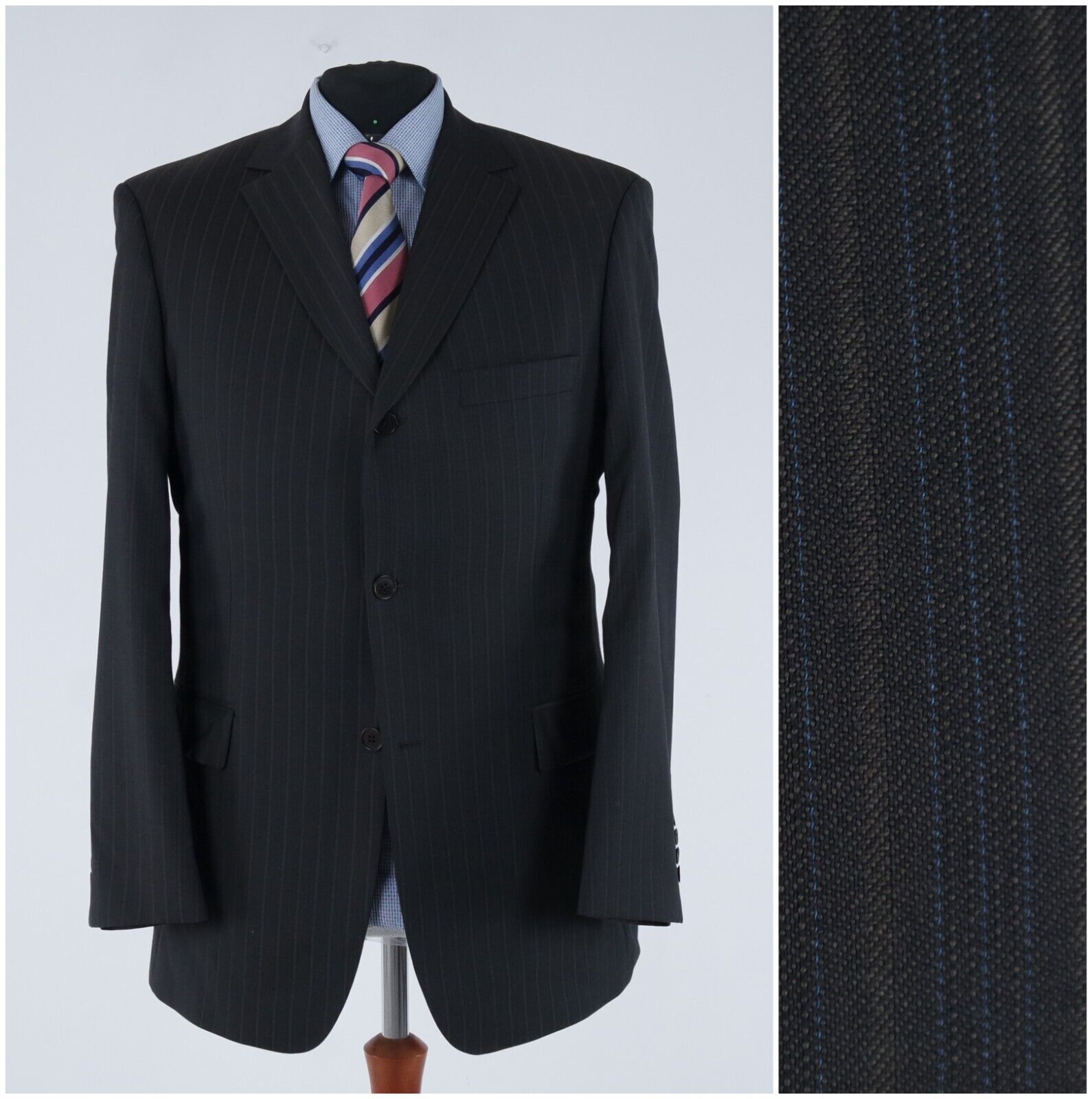 Mens Vintage Sport Coat 44R US Size SARAR Striped Brown REDA Wool ...