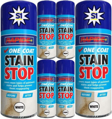 6 X 400ml Stain Stop One Coat Spray Blocker Aerosol Damp Mould ...