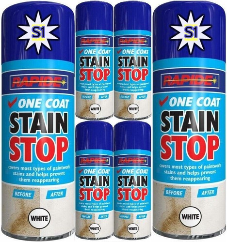 6 X 400ml Stain Stop One Coat Spray Blocker Aerosol Damp Mould ...