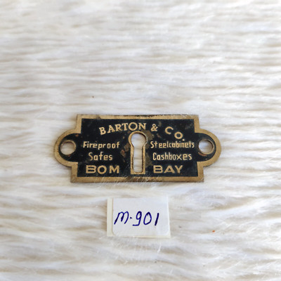 Vintage Barton & Co. Advertising Fireproof Safes Brass Decorative Badge ...