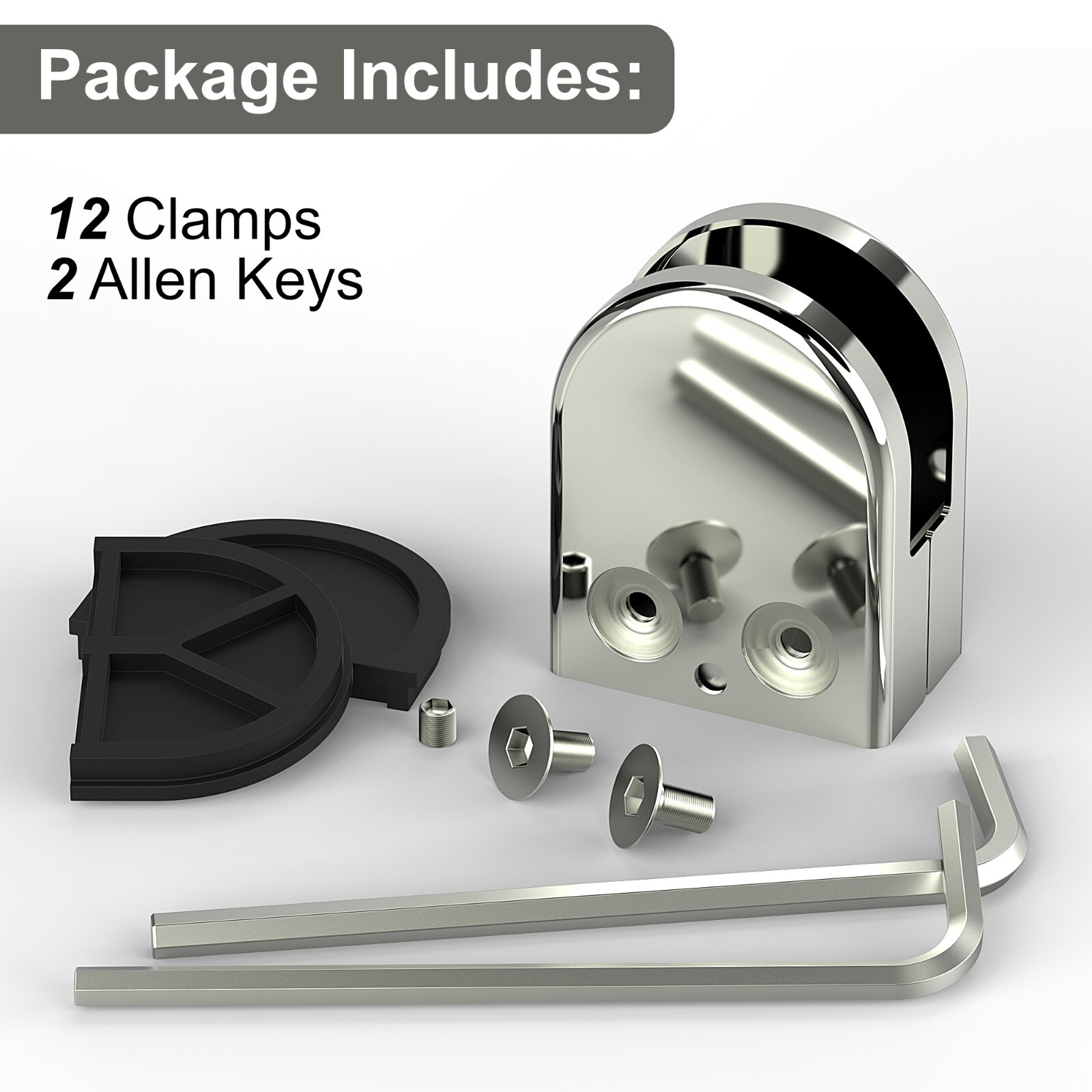 Nidda Toughened Glass Panels Stair Rake & Heavy Duty Clamps,For Stair ...