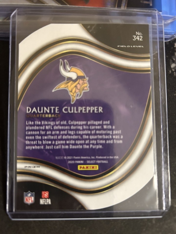 Daunte Culpepper 2020 Select Field Level White Die Cut Prizm #342 ...
