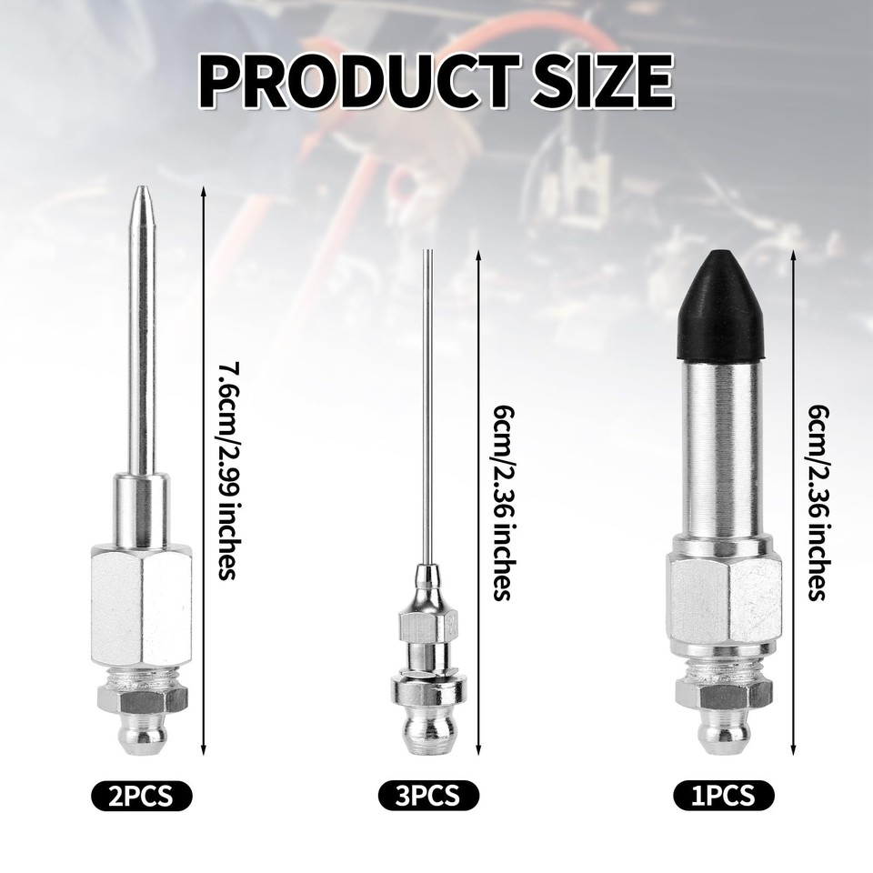 6pcs Grease Gun Accessory Set, Including 3 Grease Gun Needle Mouth + 2 ...